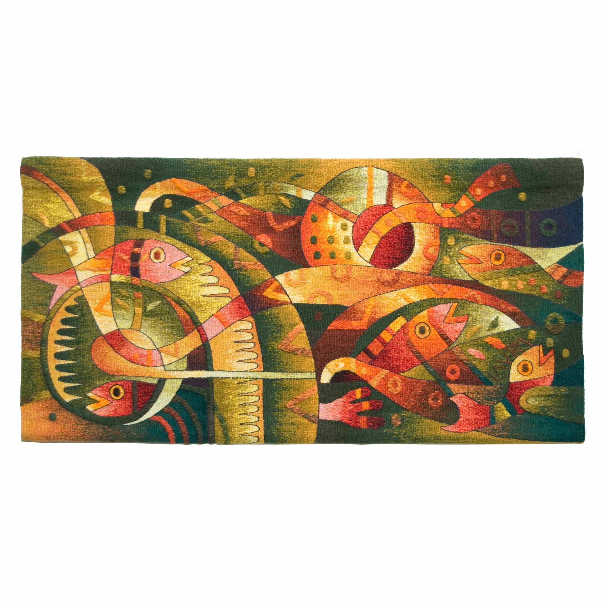Tapestry "Fish in Waves" - Size 23 x 49"